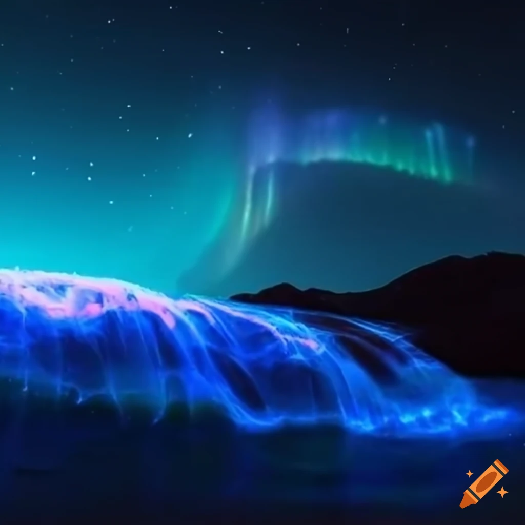 Alien planet transitioning from day to night with shooting stars in the ...