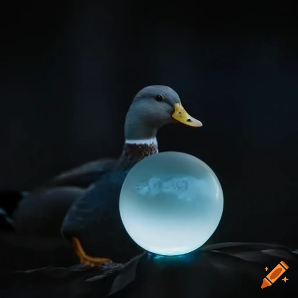 Duck with crystal ball on Craiyon