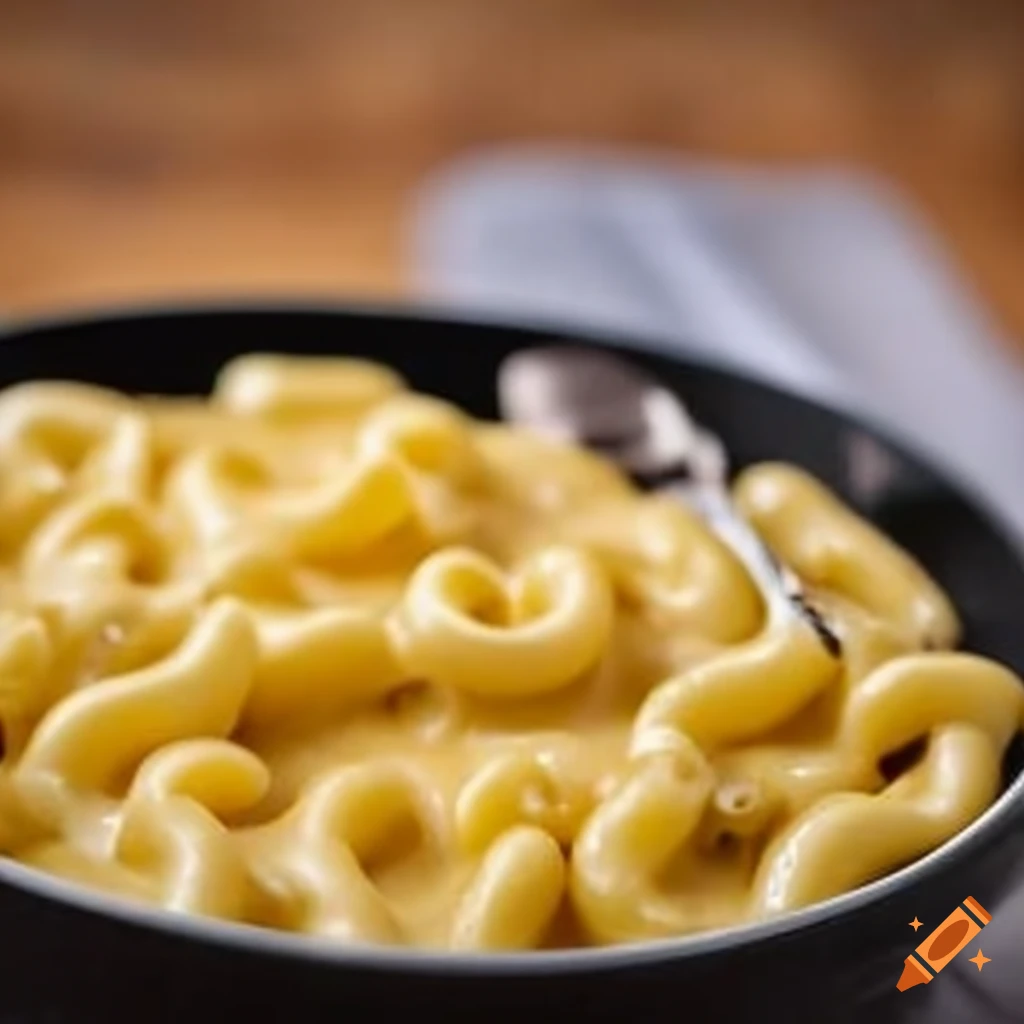 Delicious macaroni and cheese in a large bowl on Craiyon