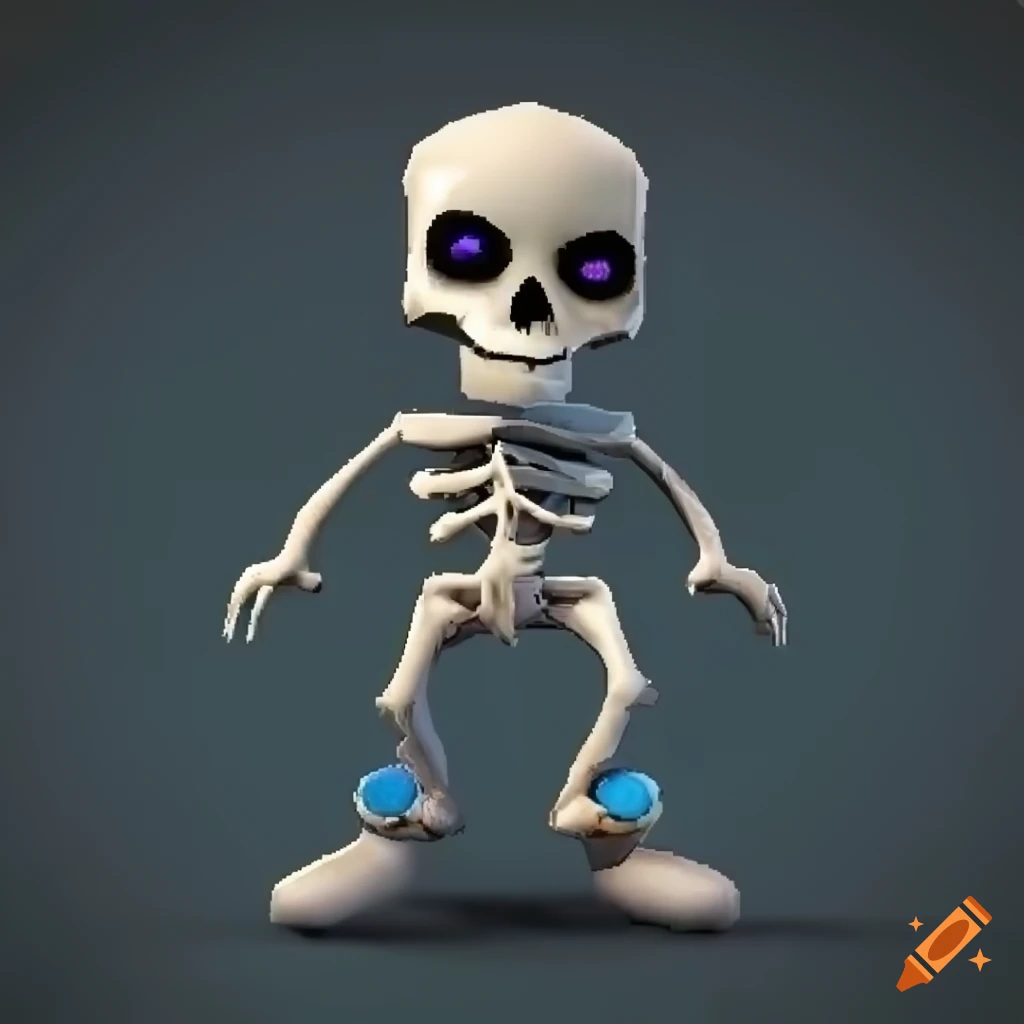 Skeleton in nintendo 64 style on Craiyon