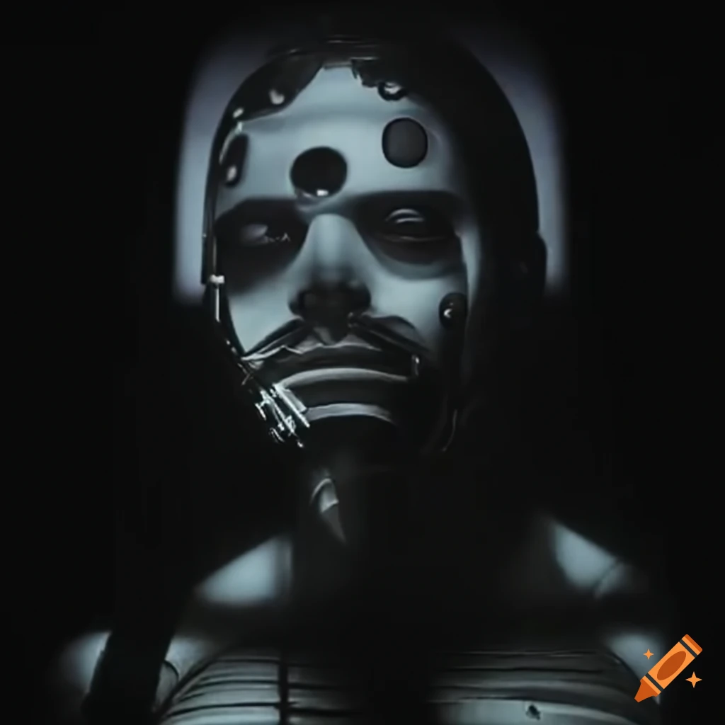 Trs-80 male cyborg with 1970s aesthetic on Craiyon