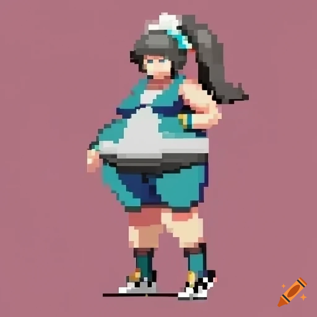 Pixel art anime of a female pokemon trainer on Craiyon