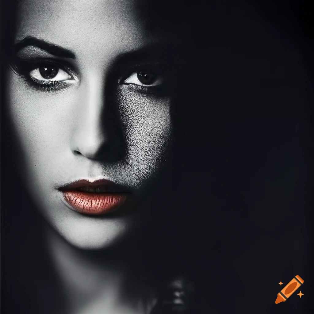 Portrait of intense gaze with extravagant fashion style and dynamic ...