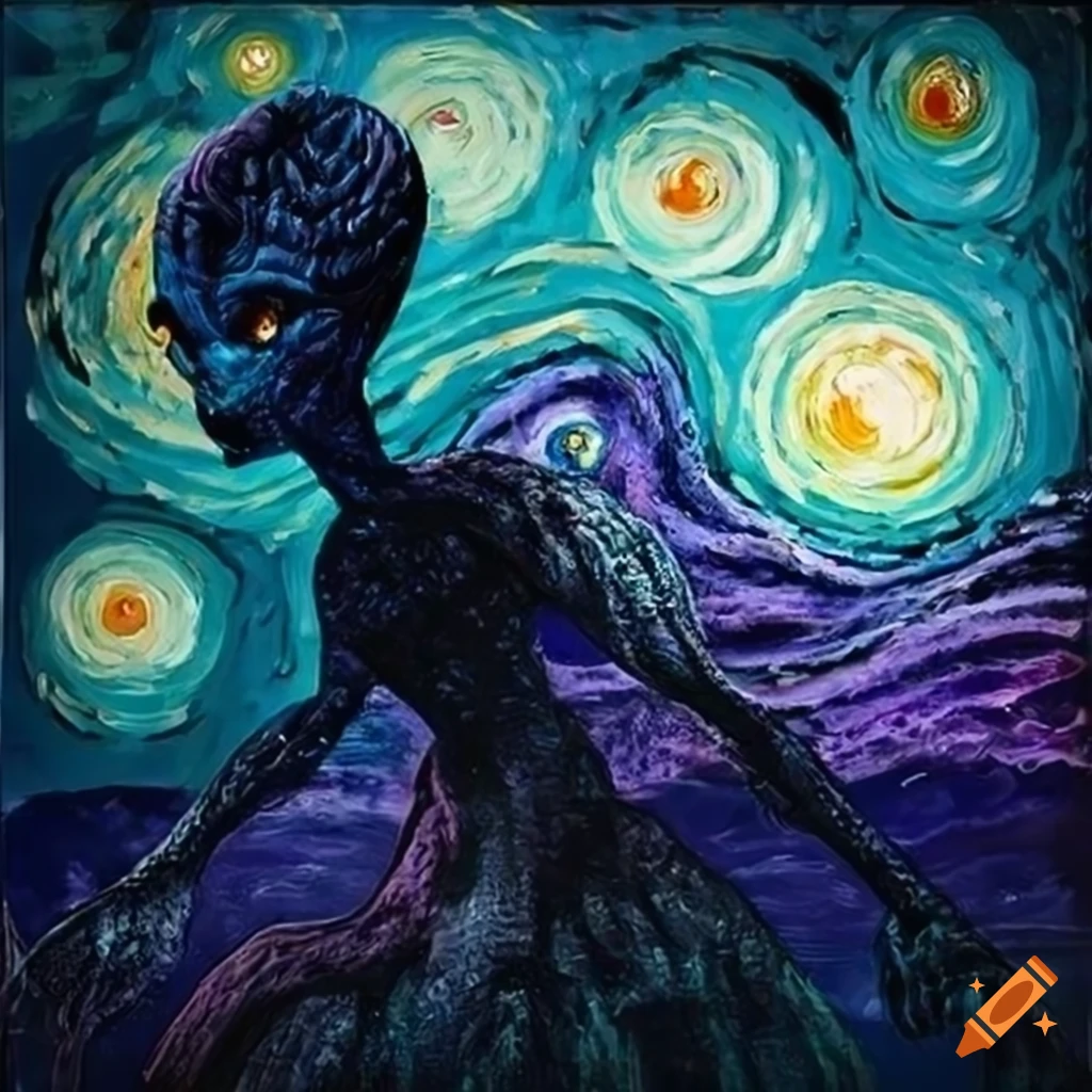 Starry night aliens on Craiyon