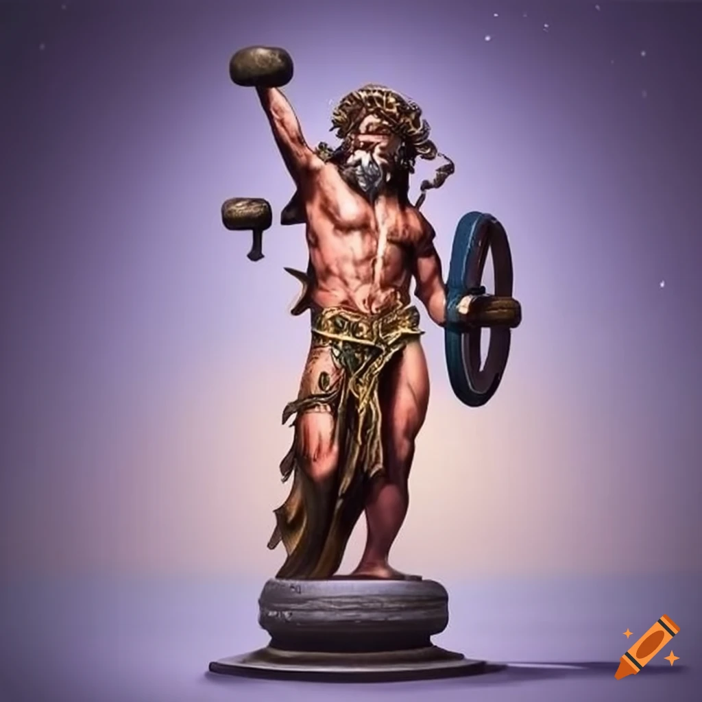 Astreaus greek god of stars lifting weights on Craiyon