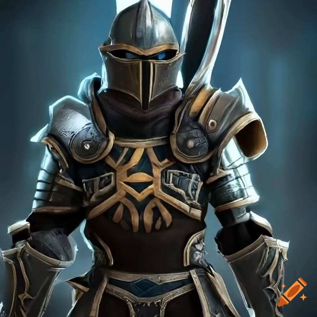 Photorealistic portrait of an impressive knight in Kingdoms of Amalur ...