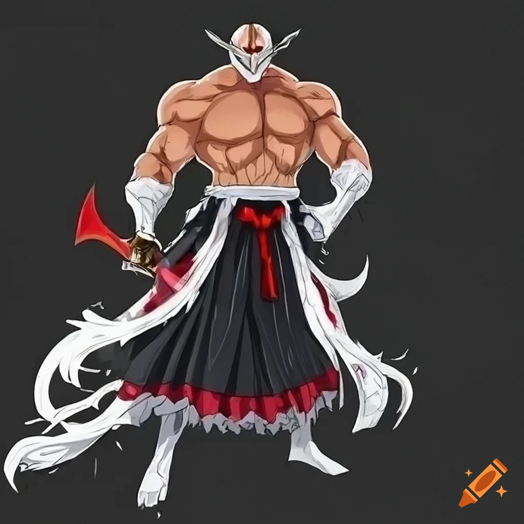 Kenpachi Zaraki fused with Toppo God of Destruction in medieval armor ...