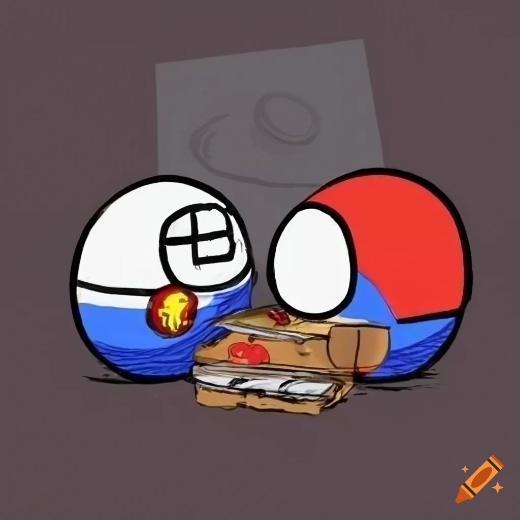 Countryballs comic illustration on Craiyon