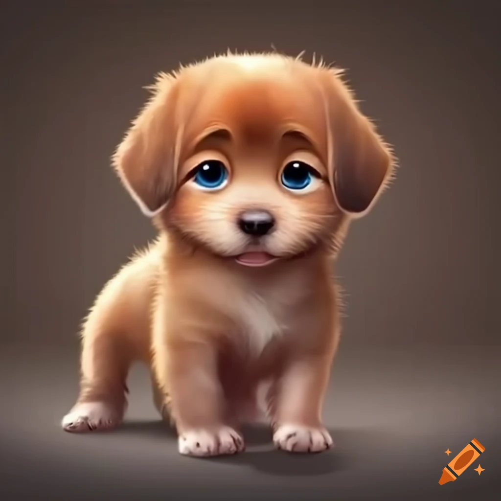 Adorable animated puppy by a skilled artist on Craiyon