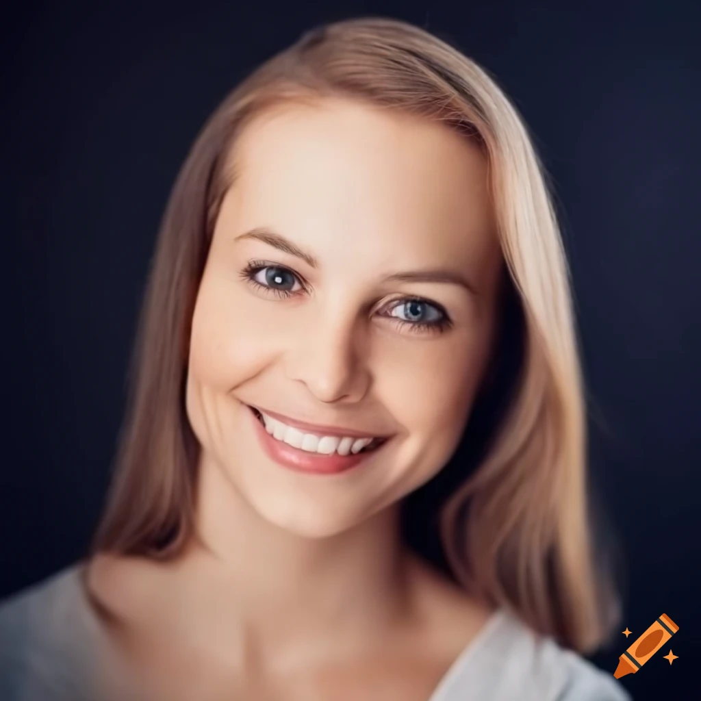 Professional headshot of a smiling woman recruiter for linkedin profile on Craiyon