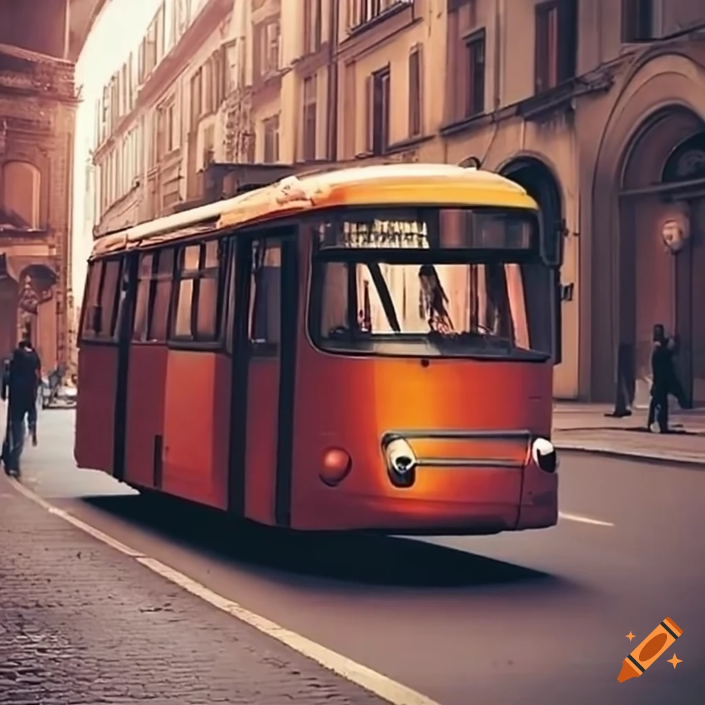 Happy bus in the city on Craiyon