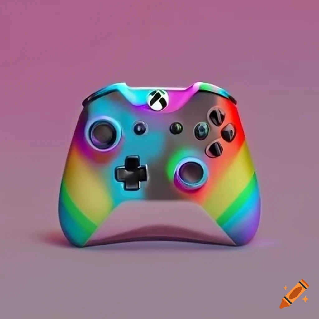Vibrant rainbow xbox controller on Craiyon