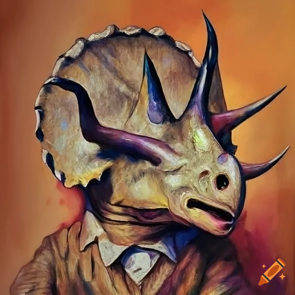 Triceratops portrait in the style of renoir on Craiyon