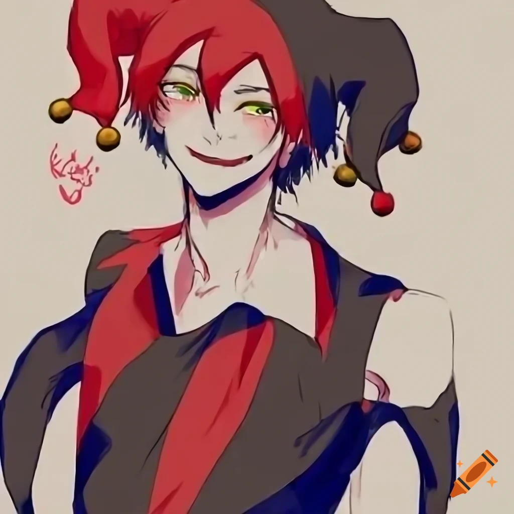 Jester emoji male clown with blushing face on Craiyon