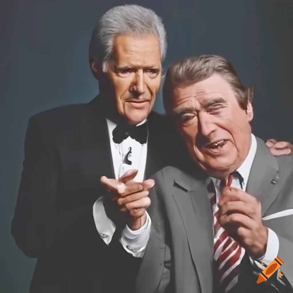 Alex trebek and john madden dancing the macarena on Craiyon