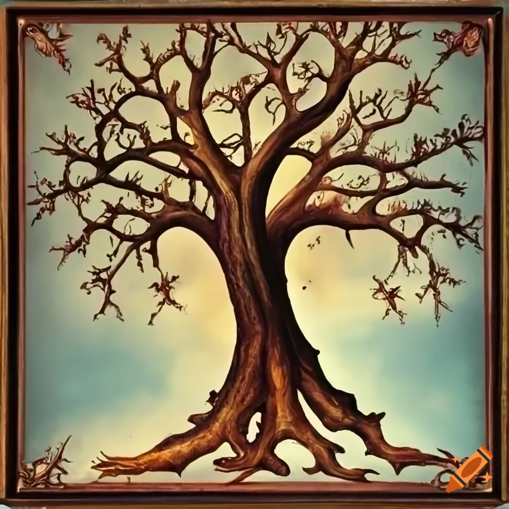 Medieval style tree of life with intricate details on Craiyon