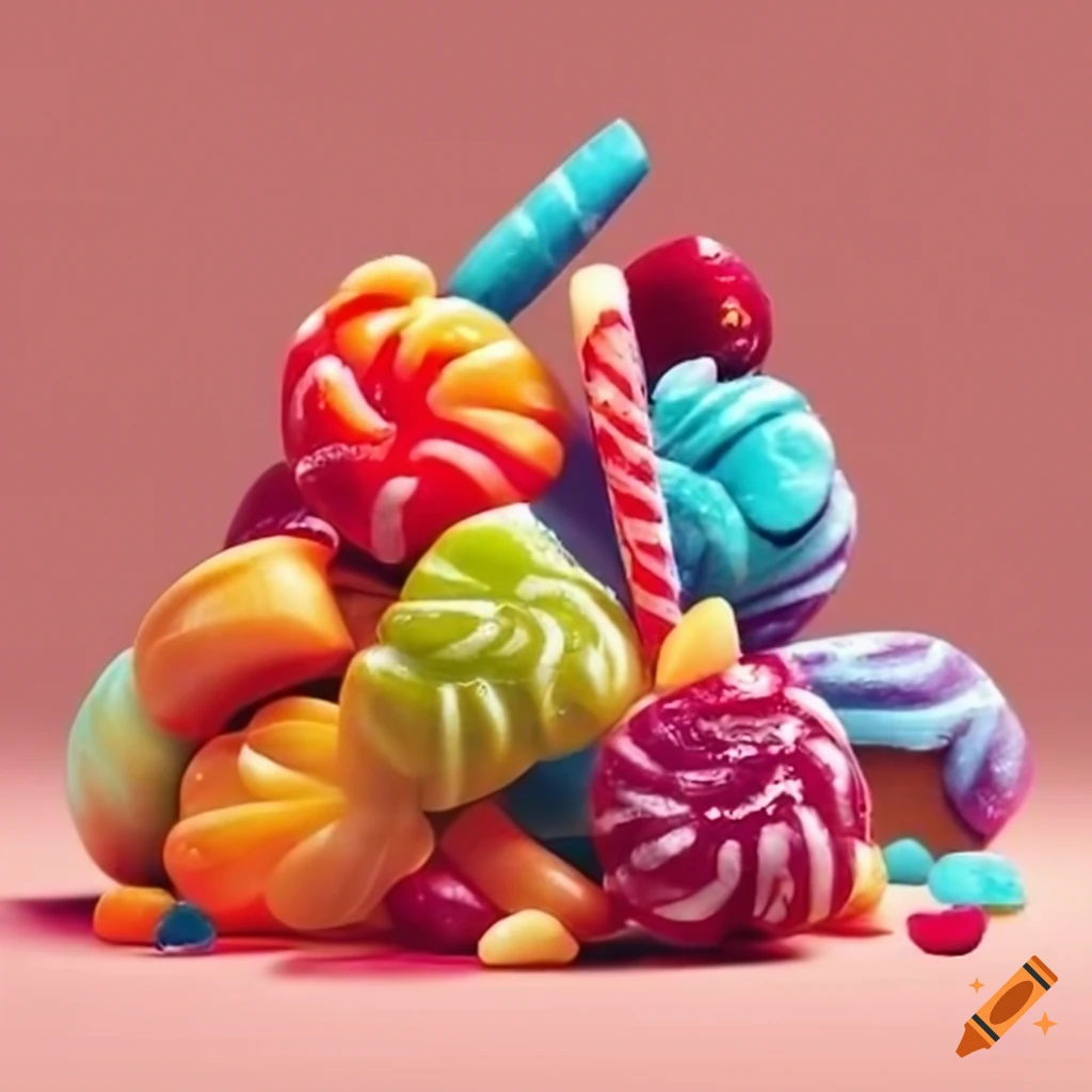 Various types of candy collection on Craiyon