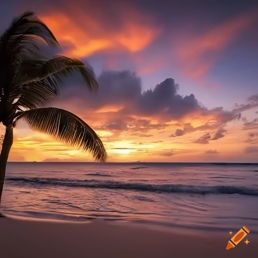 Detailed 32k photo of sunset in punta cana santo domingo on Craiyon