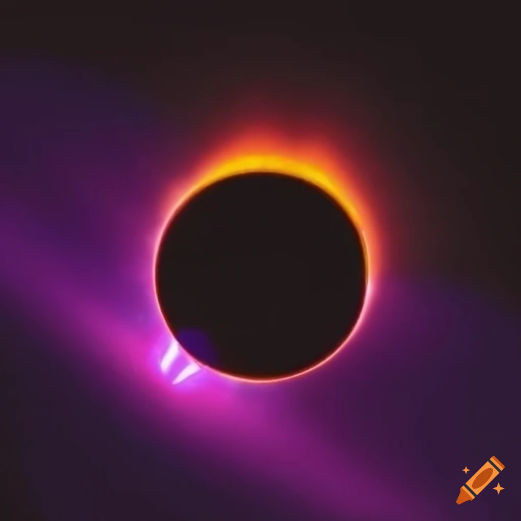 Mystical inky black sky with solar eclipse in the distance on Craiyon