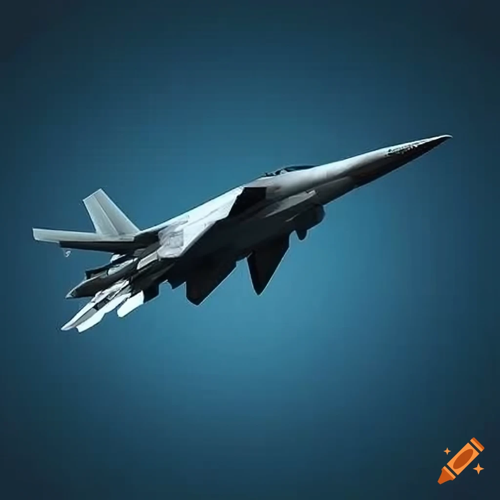 Military fighter jet in flight on Craiyon