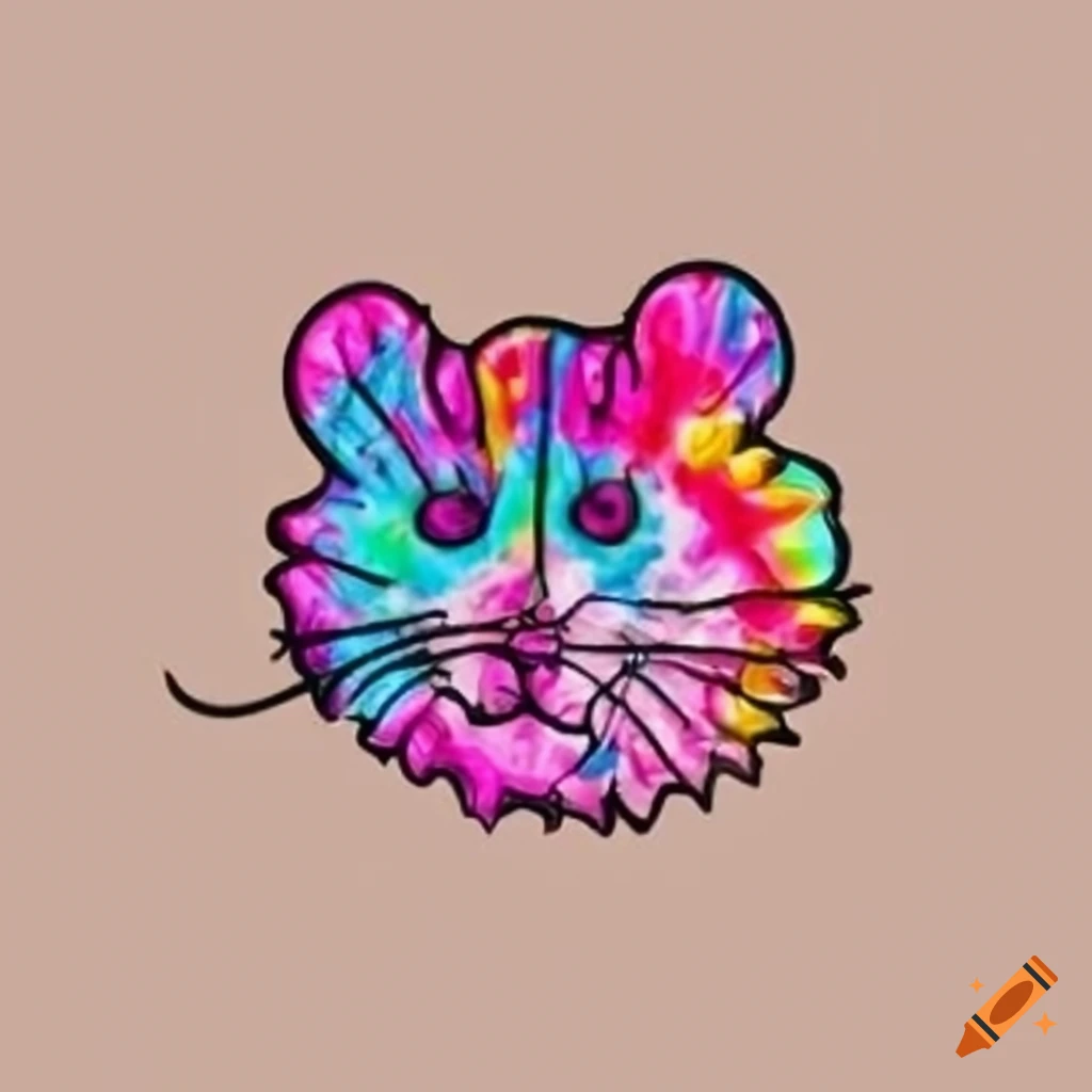 Tie dye hippie rat icon on Craiyon
