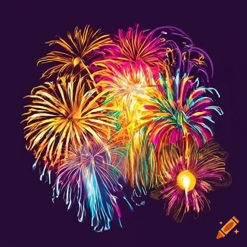 Diwali festival of lights with colorful fireworks in the sky on Craiyon