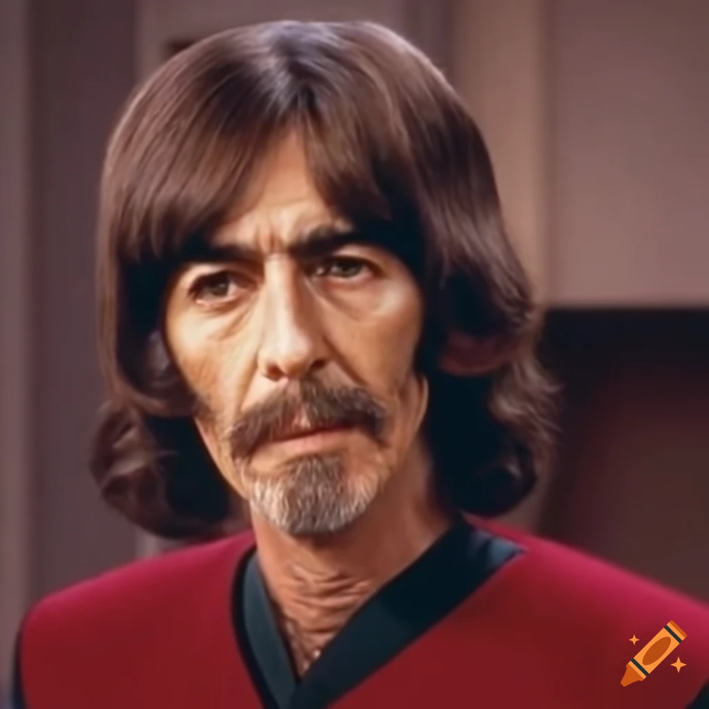 George harrison in star trek next generation counselor costume on Craiyon