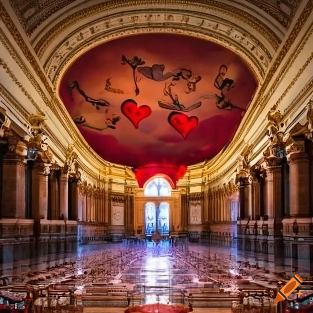 Hearts flying in the air at washington dc capitol building on Craiyon