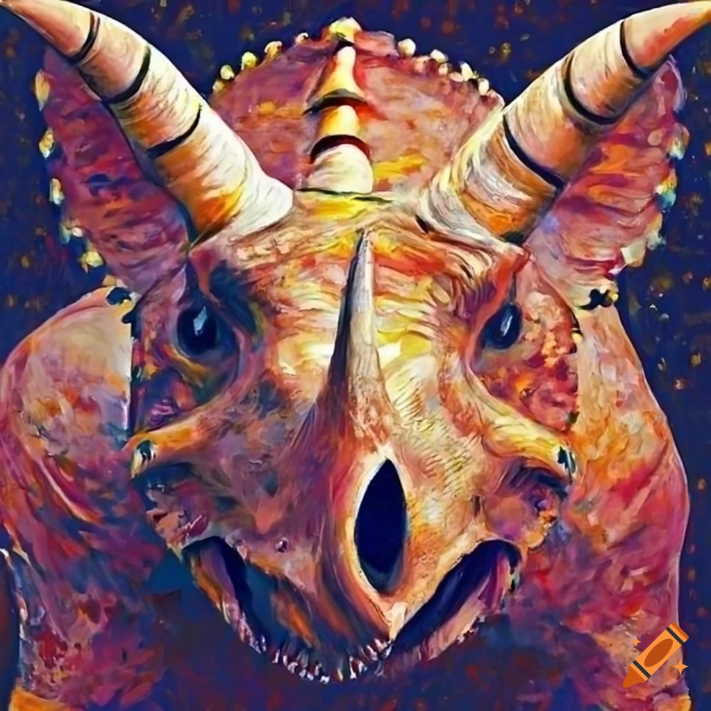 Triceratops portrait in the style of renoir on Craiyon