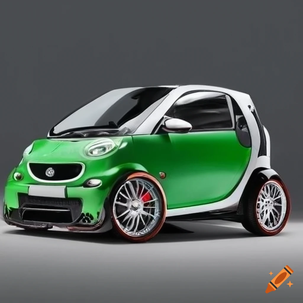 Racing green smart fortwo brabus mk1 with bodykit on Craiyon