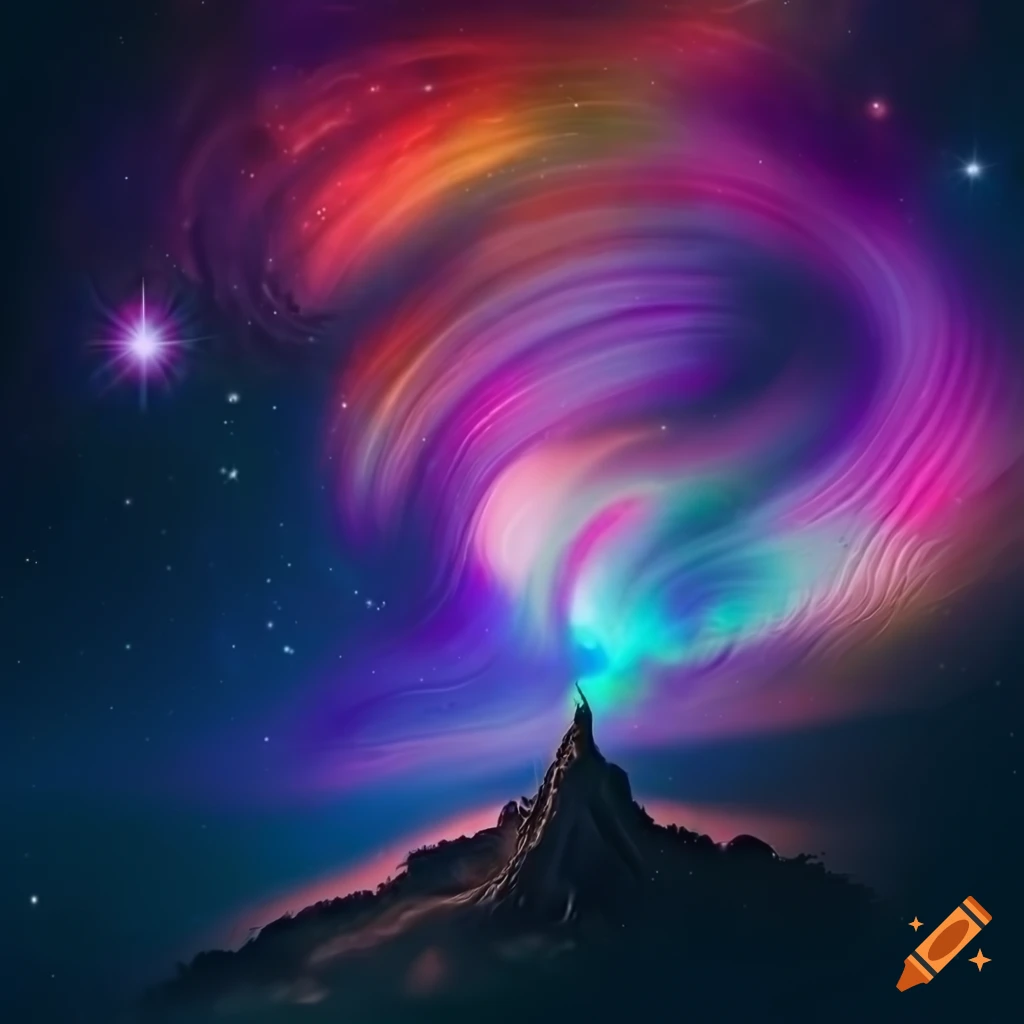 Ethereal cosmic dreamscape with mesmerizing colors and shapes on Craiyon