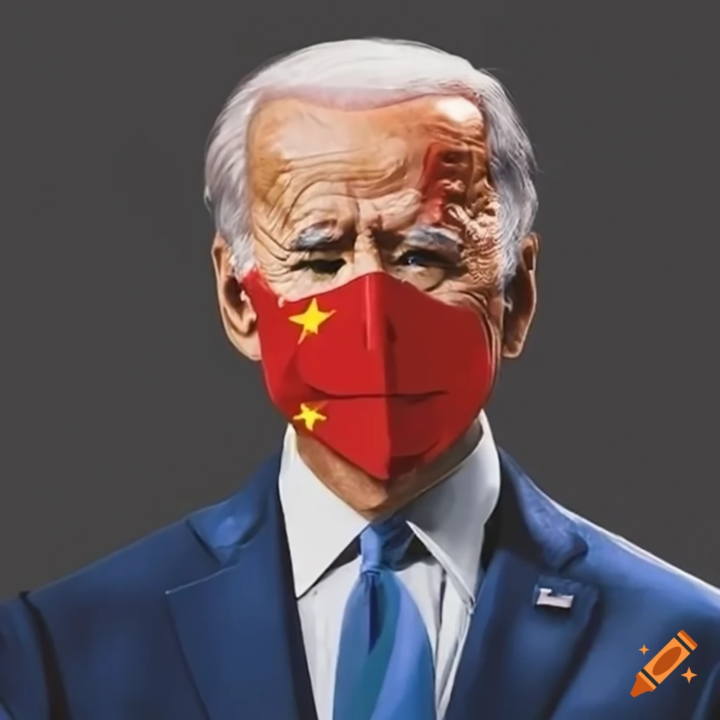 Politician with chinese flag face on Craiyon