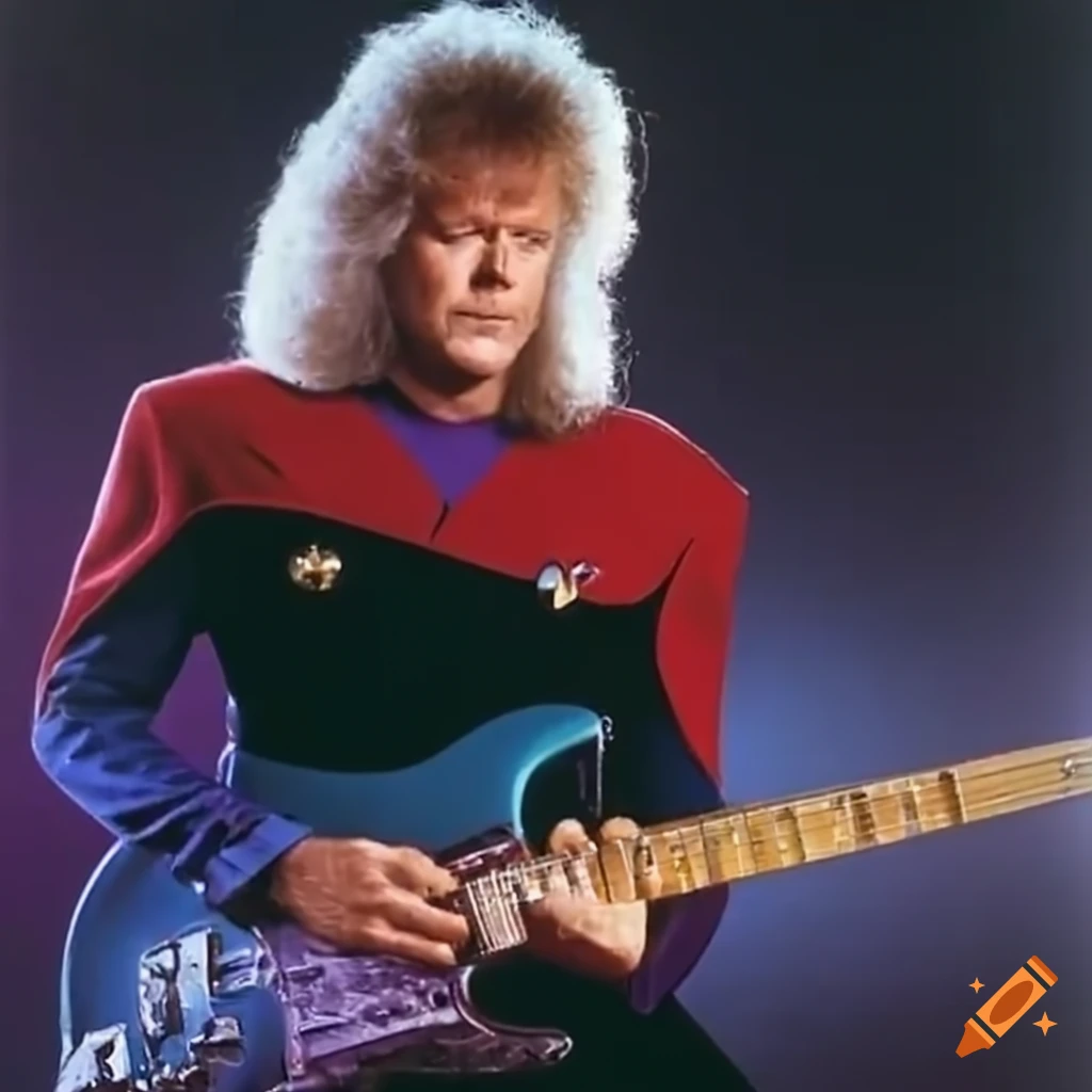 Randy Bachman playing Stratocaster in Star Trek Next Generation uniform ...