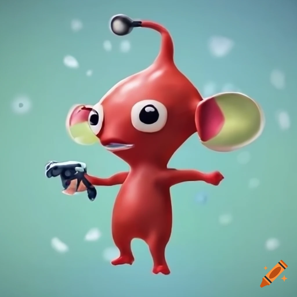 Pikmin holding a gun on Craiyon