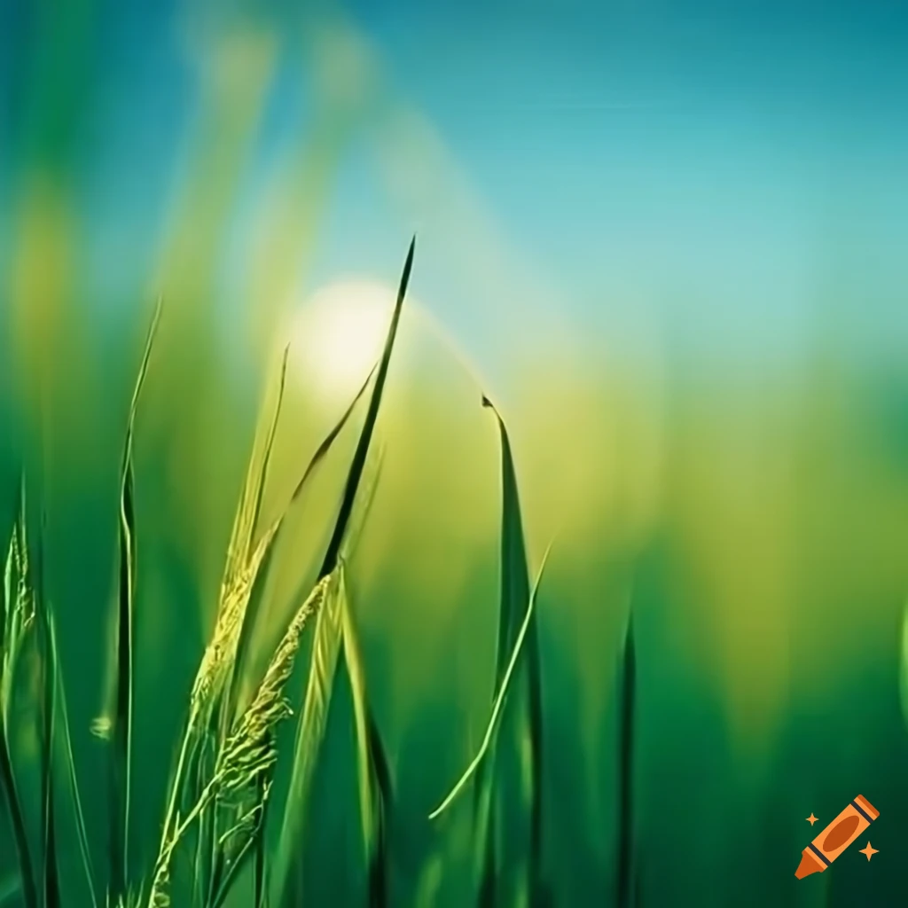 Summer morning grass in high definition on Craiyon