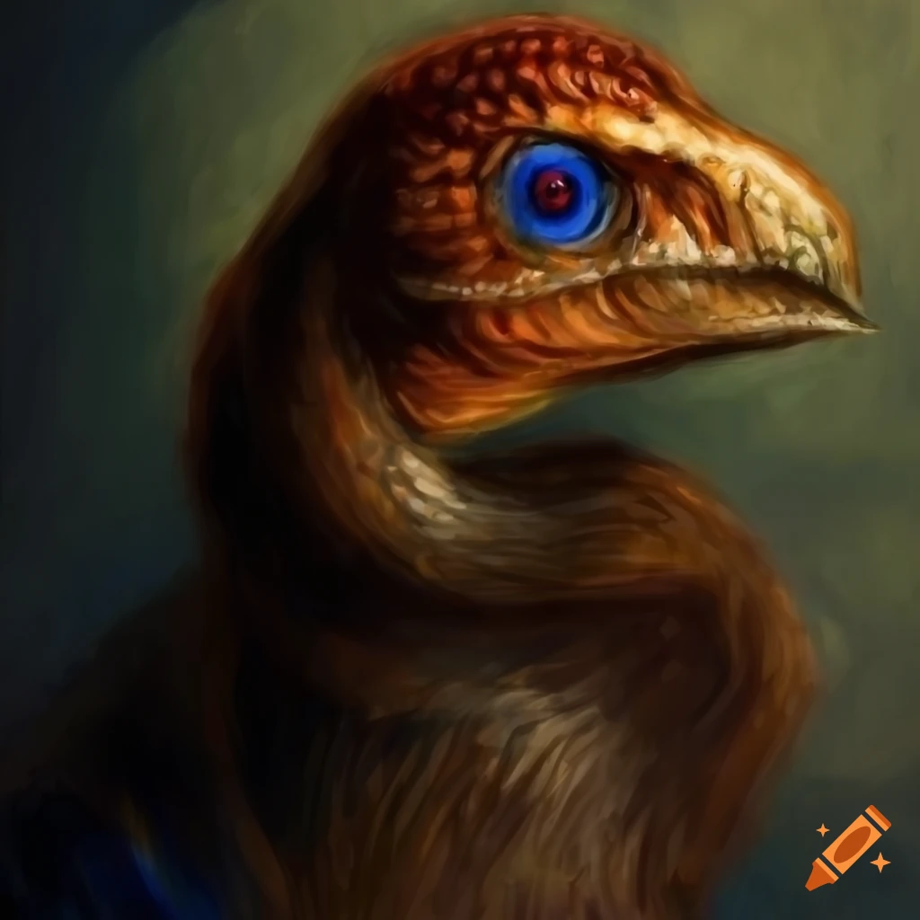 Archaeopteryx portrait in impressionistic style like renoir on Craiyon