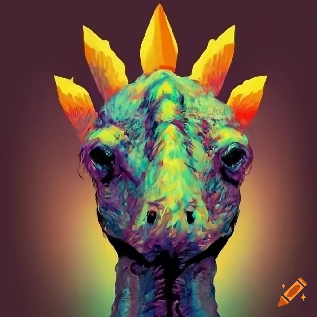 Stegosaurus dinosaur portrait in the style of renoir on Craiyon