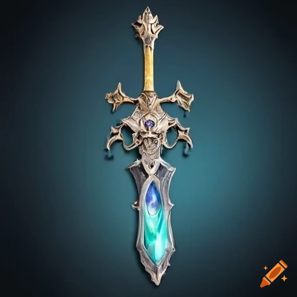 Ornate fantasy sword with gem on Craiyon