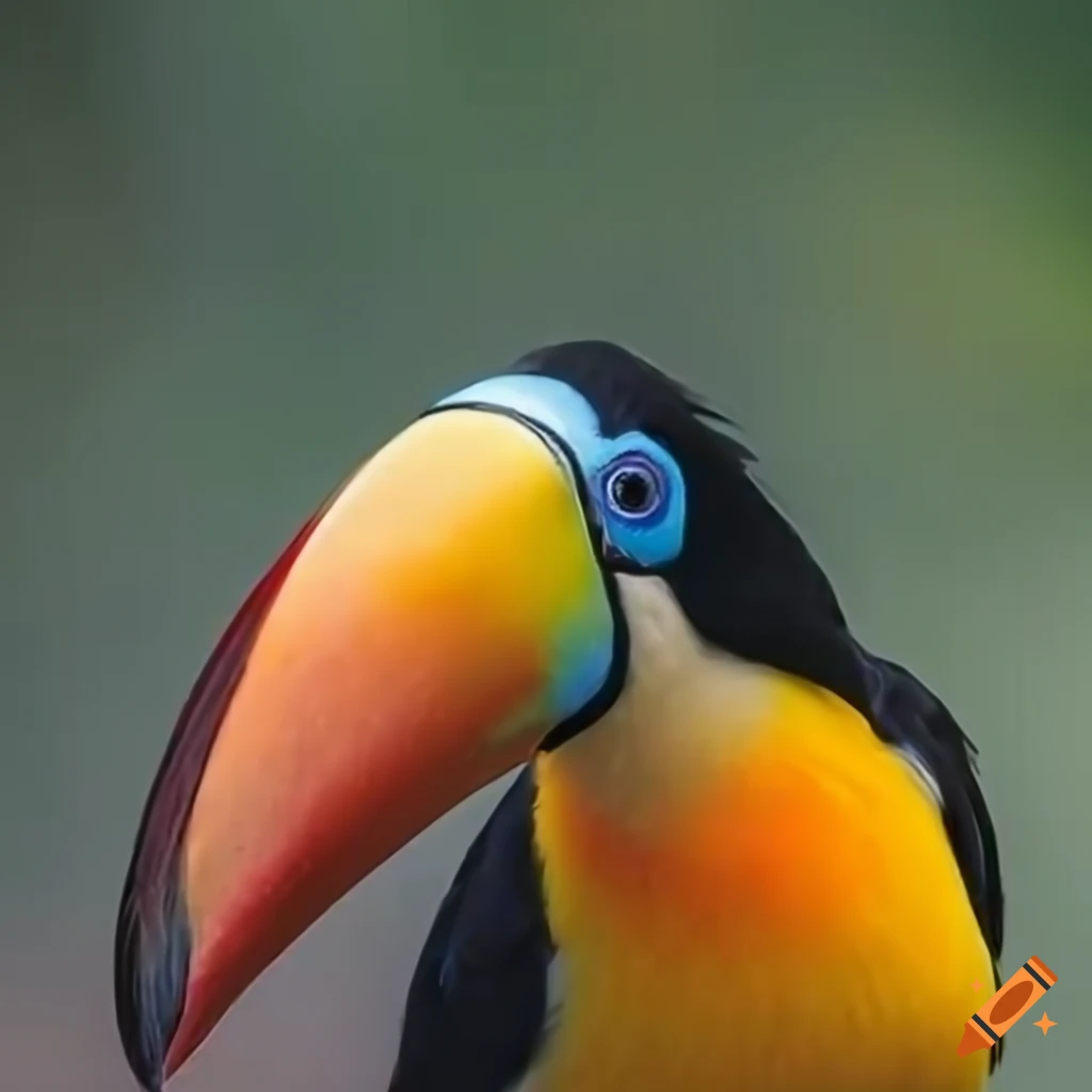Friendly smiling toucan with transparent background on Craiyon