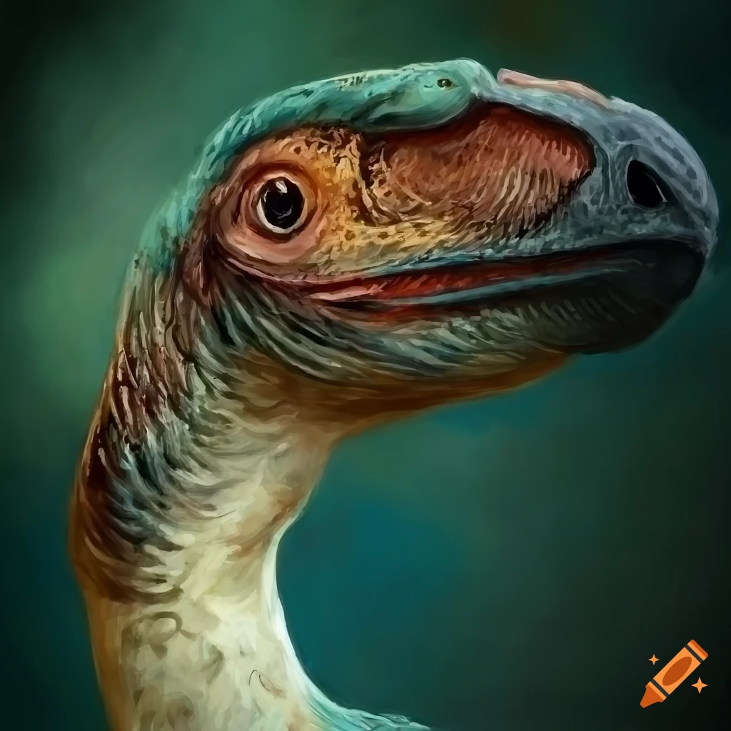 Archaeopteryx portrait in impressionistic style like renoir on Craiyon