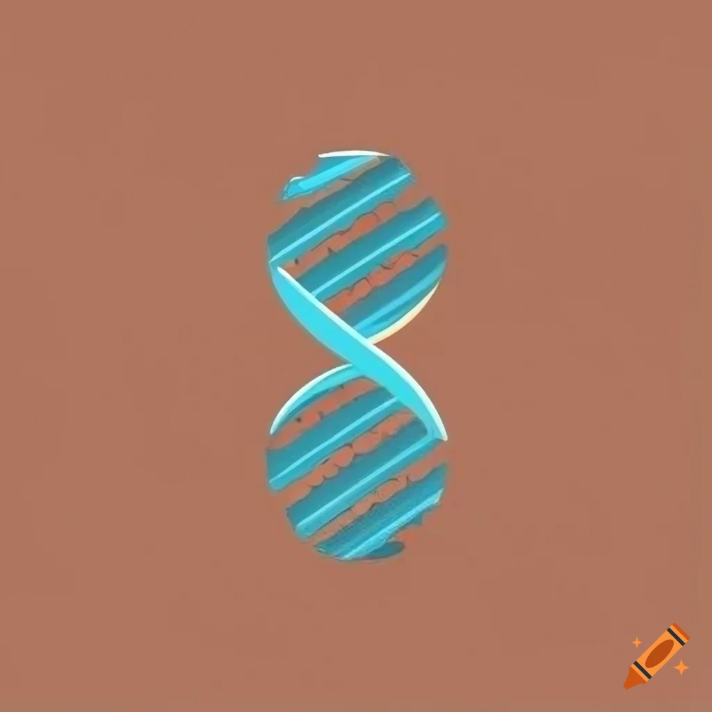 Abstract DNA double helix logo in flat design on Craiyon