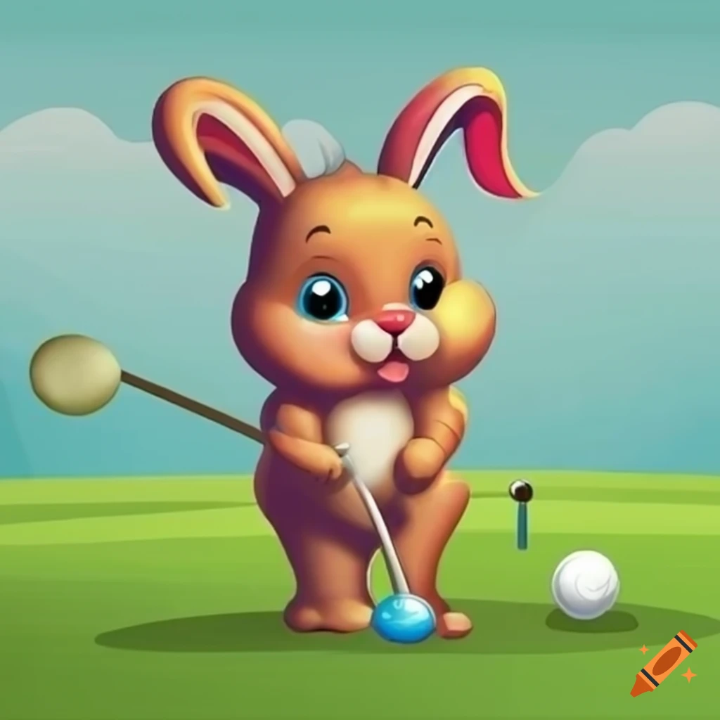 Cartoon Bunnies Playing