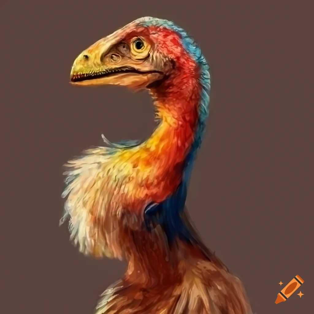 Archaeopteryx portrait in impressionistic style like renoir on Craiyon