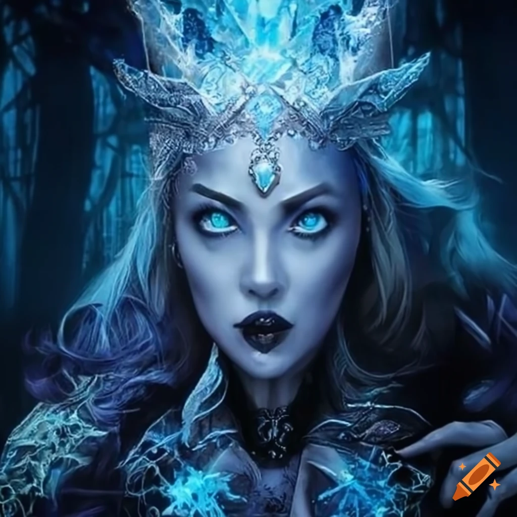 Ice queen witch on Craiyon