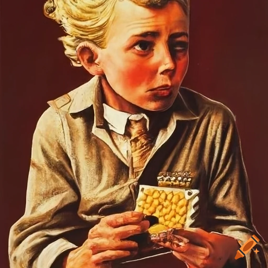 Propaganda poster for chocolate bars by Norman Rockwell on Craiyon