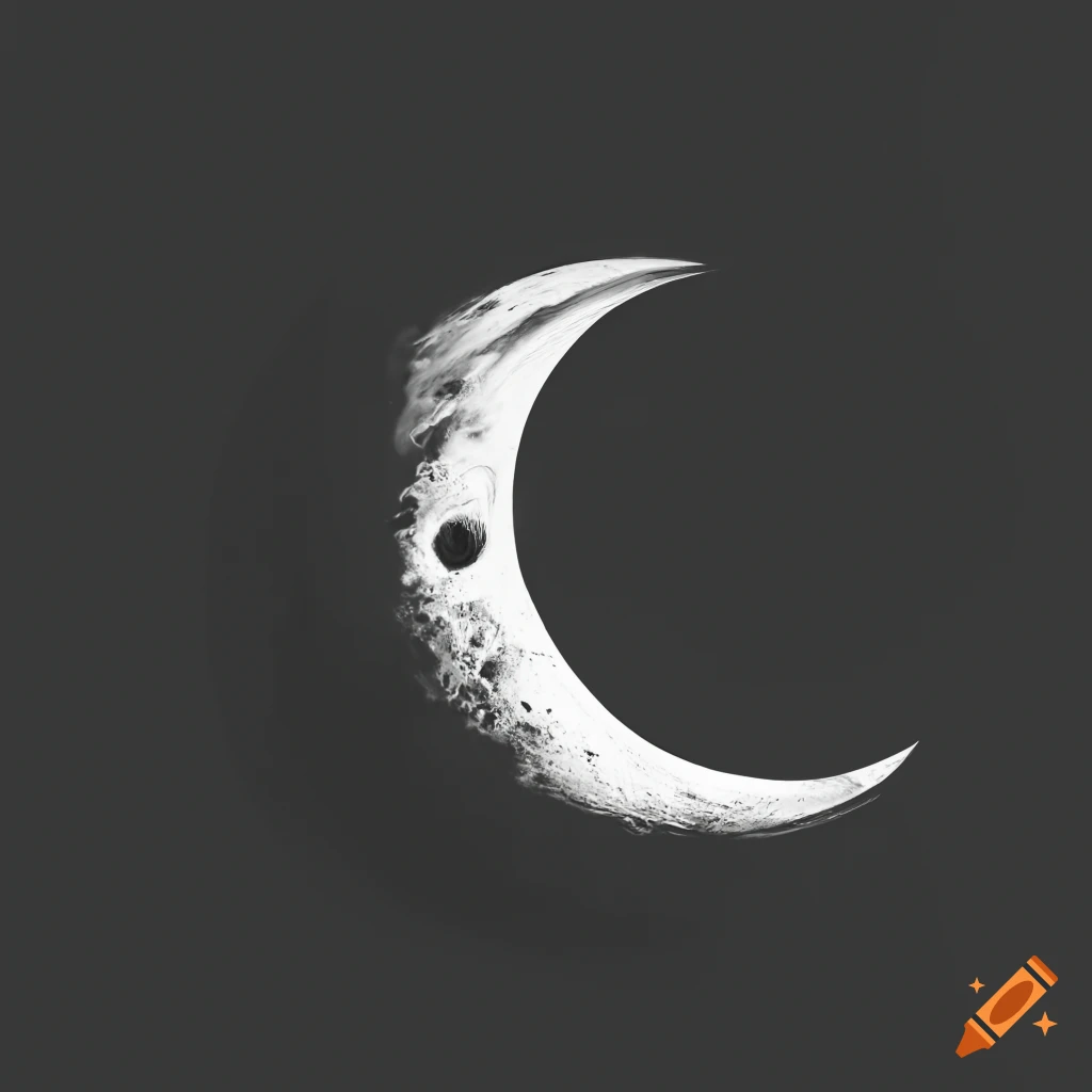 Black and white artistic moon logo on Craiyon
