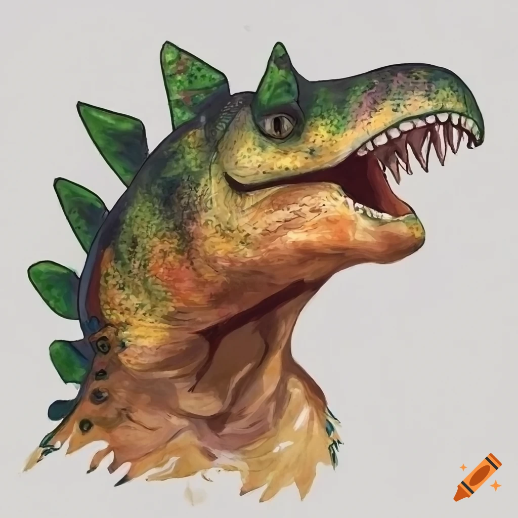 Stegosaurus dinosaur portrait in the style of renoir on Craiyon