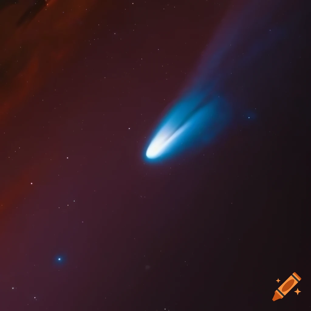 Telescopic view of a comet in 4k resolution on Craiyon
