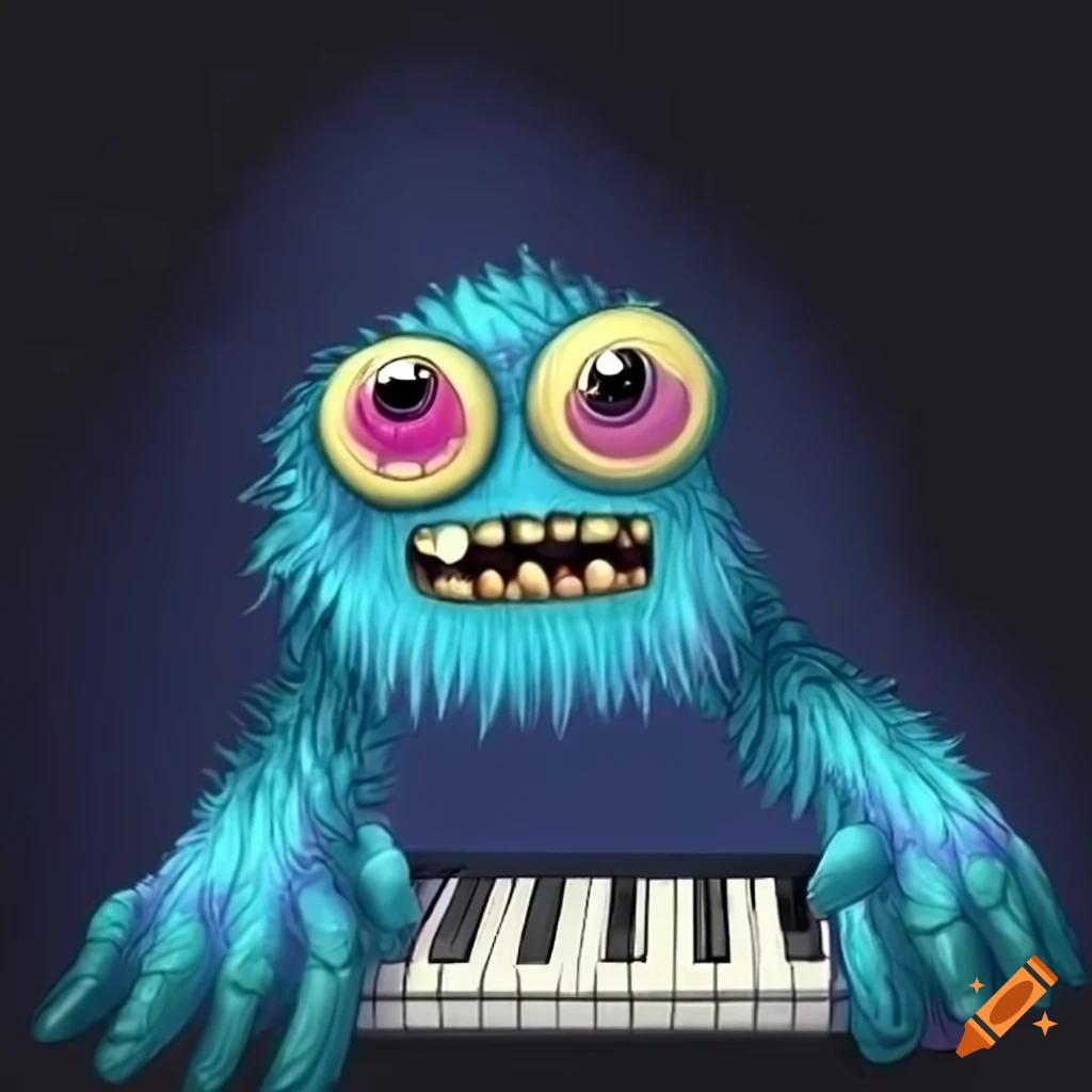My singing monsters monster with a piano on Craiyon