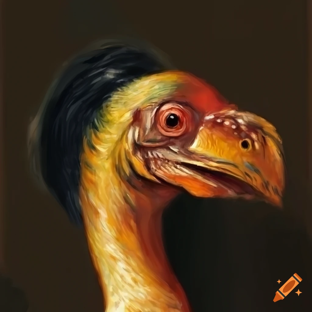 Oviraptor portrait in the style of renoir on Craiyon